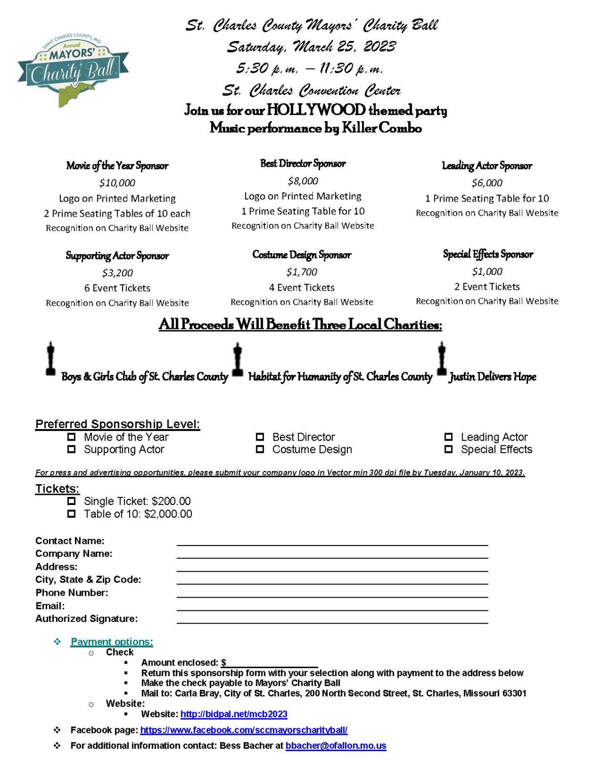 2023 Mayors’ Charity Ball – Justin Delivers Hope